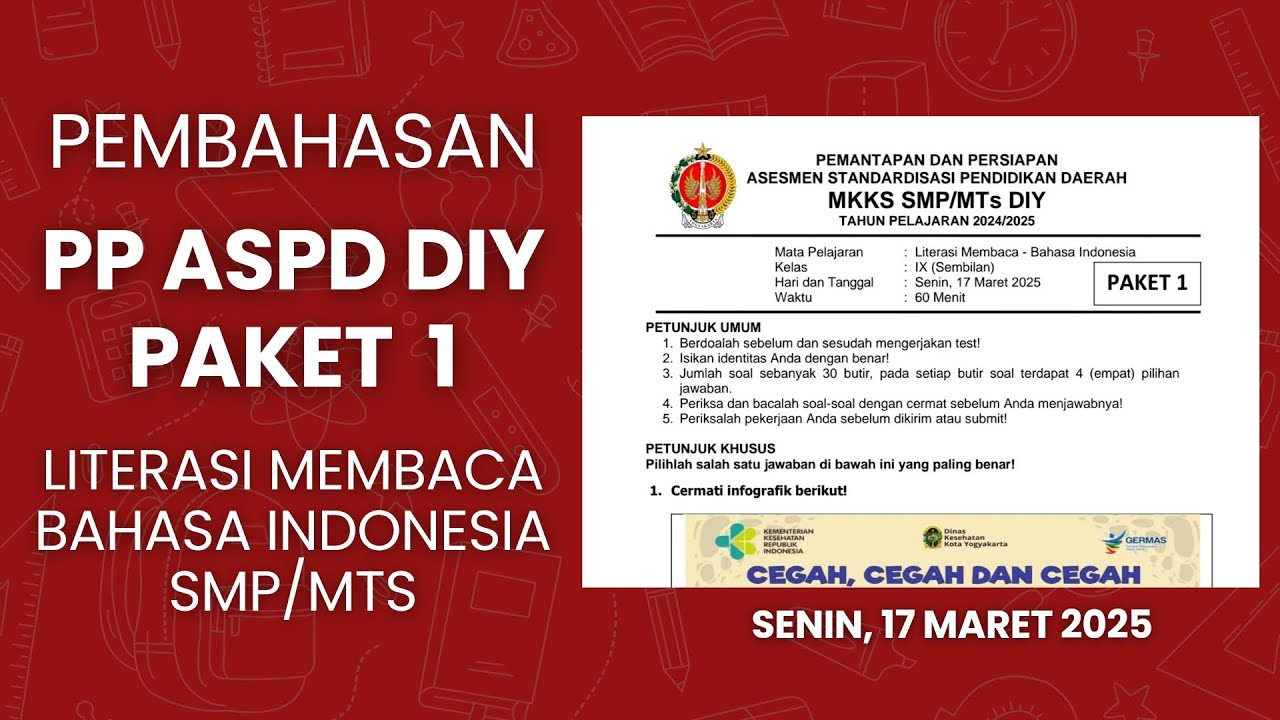 PP ASPD DIY 2025 PAKET 1 LITERASI MEMBACA BAHASA INDONESIA | #terbaru # ...