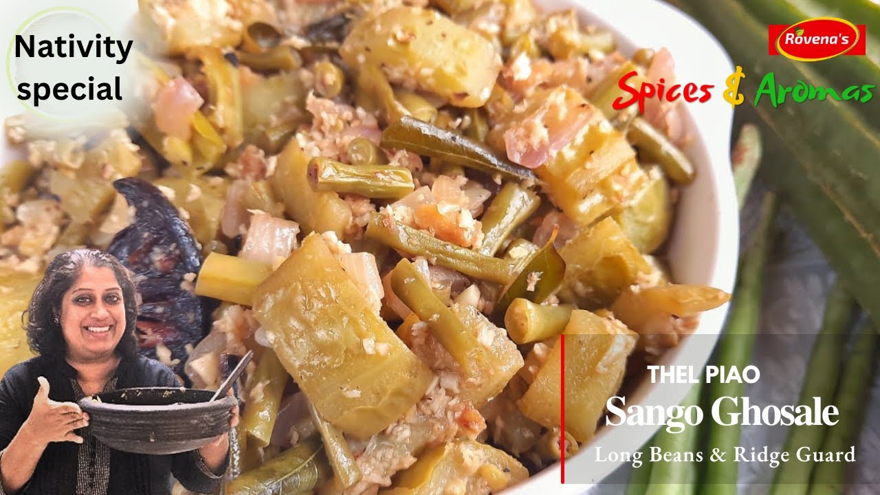 Sango Gosale Thel Piyav| Manglorean Ridge Gourd and Long Beans Thel ...