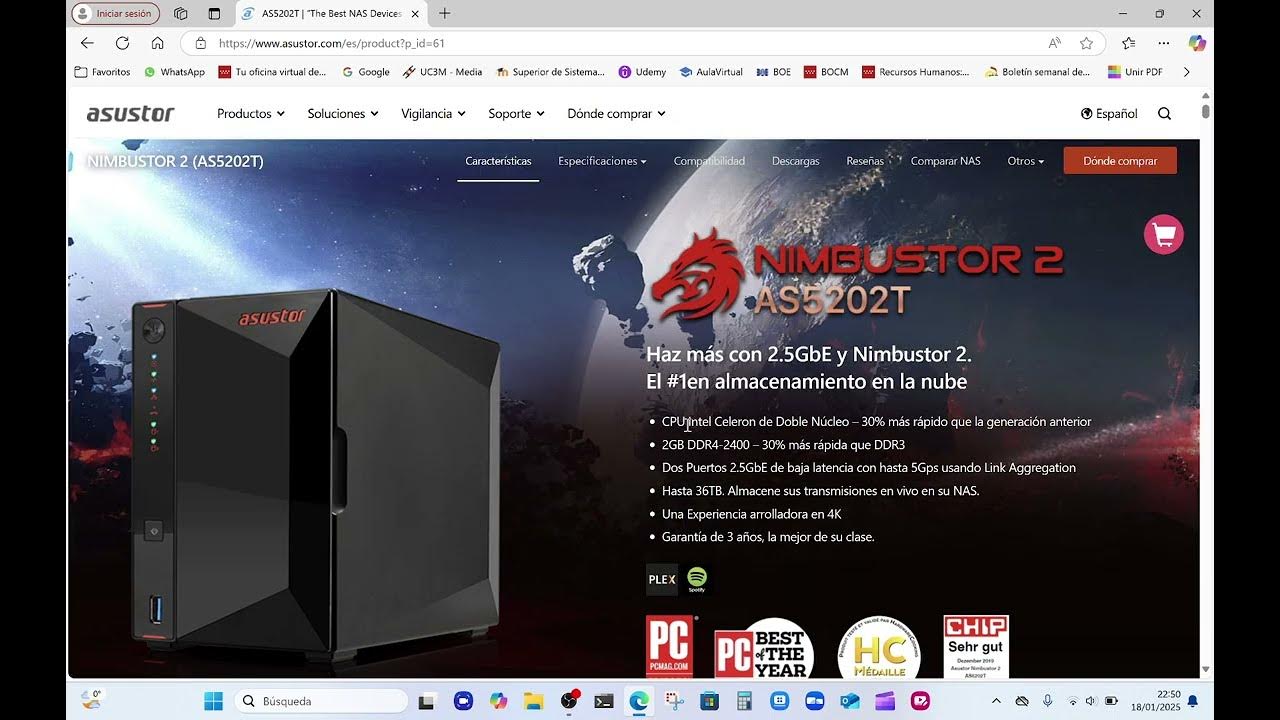 NAS NIMBUSTOR 2 AS5202T. Prof. Ingeniero Informático Eduardo Rojo Sánchez - YouTube