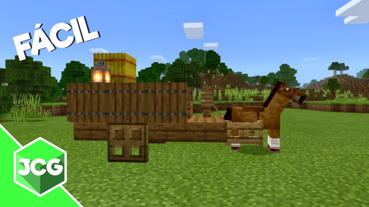 Minecraft: Cómo Hacer Una Carreta Para Caballos Compacta - YouTube