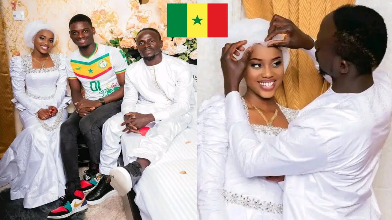 Sadio Mane celebrates his marriage to his childhood love - YouTube