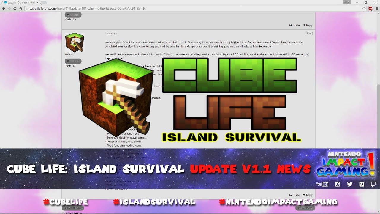 Cube Life: Island Survival Update v1.1 News - YouTube