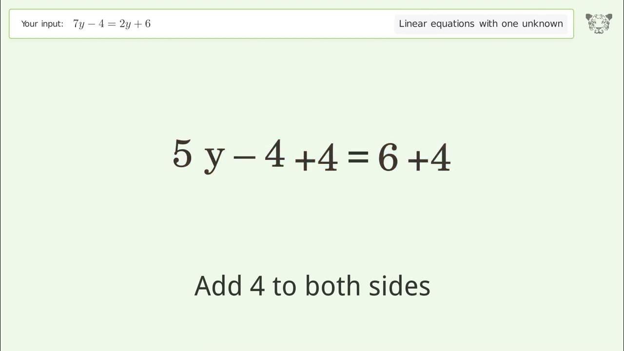 solve-7y-4-2y-6-linear-equation-video-solution-tiger-algebra-youtube