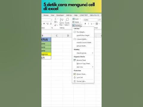 CARA MENGUNCI CELL DI EXCEL #shorts #excel #exceltips - YouTube