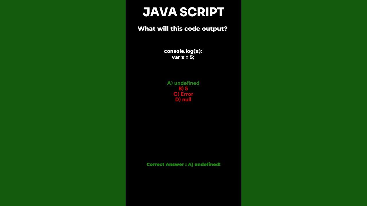 🚀 JavaScript Hoisting Explained in 30 Sec! 🔥 | var Hoisting #shorts - YouTube