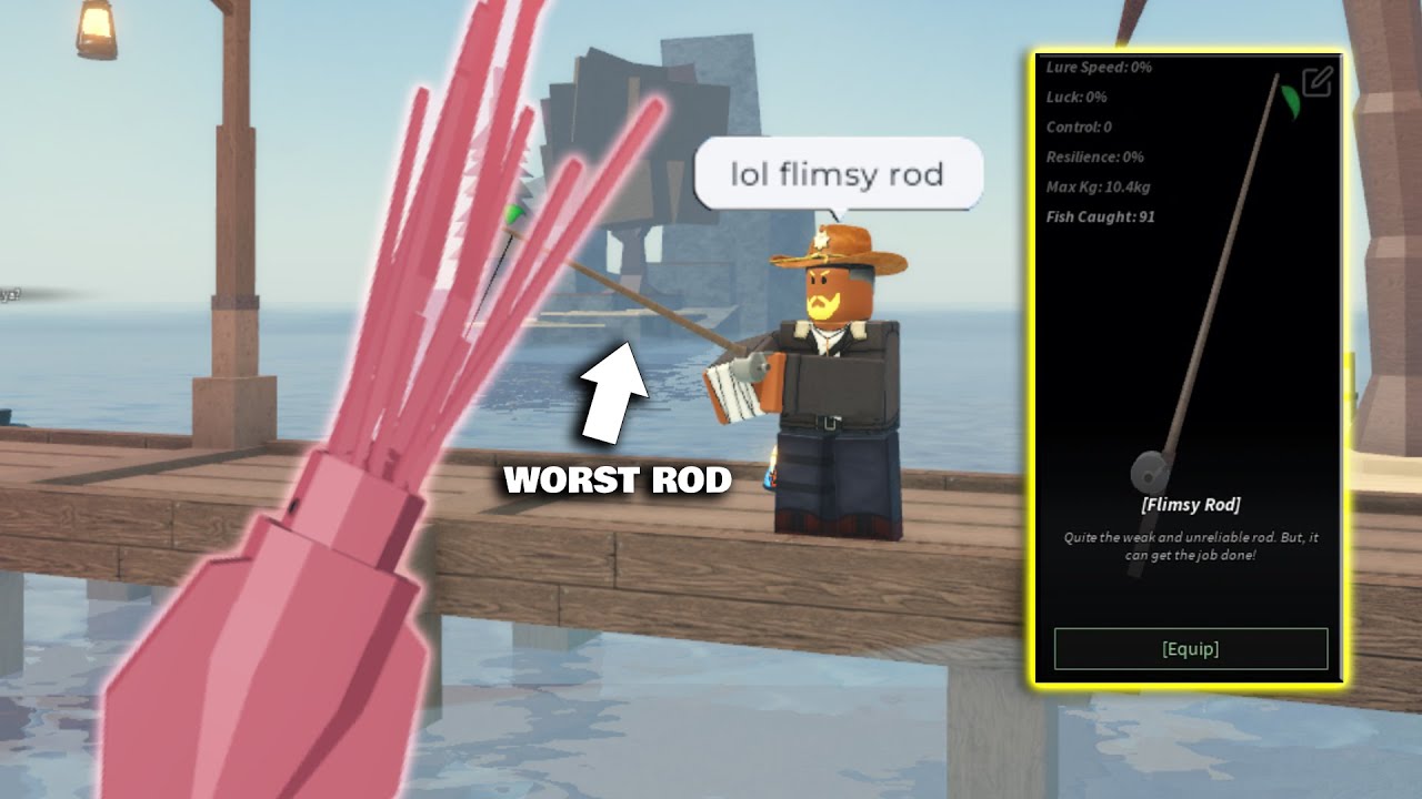 Can You Catch COLOSSAL SQUID With Flimsy Rod? In FISCH Roblox - YouTube