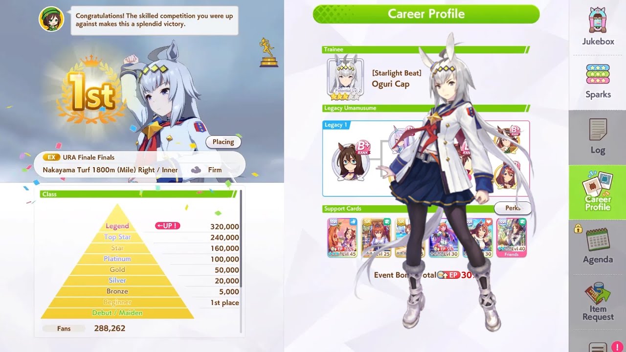 Oguri Cap URA Finals Run with Legend Fans Rank - Uma Musume Pretty ...