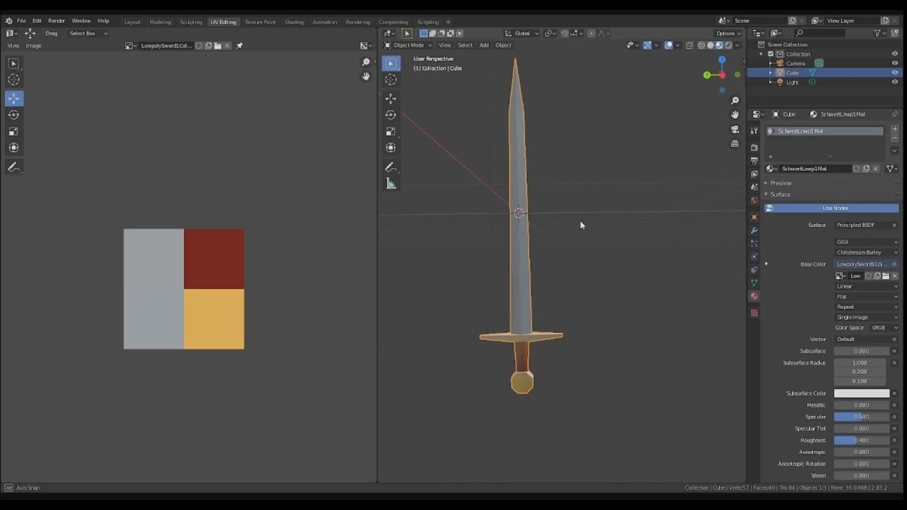 Low Poly Schwert Tutorial Blender - YouTube