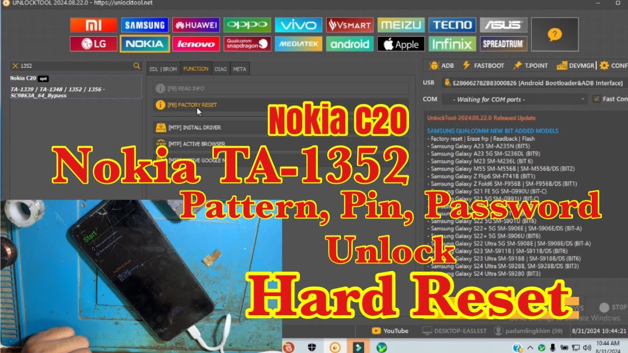 Nokia C20 TA-1352 Patyern Unlock | Nokia Ta-1352 Factory Reset Solution ...