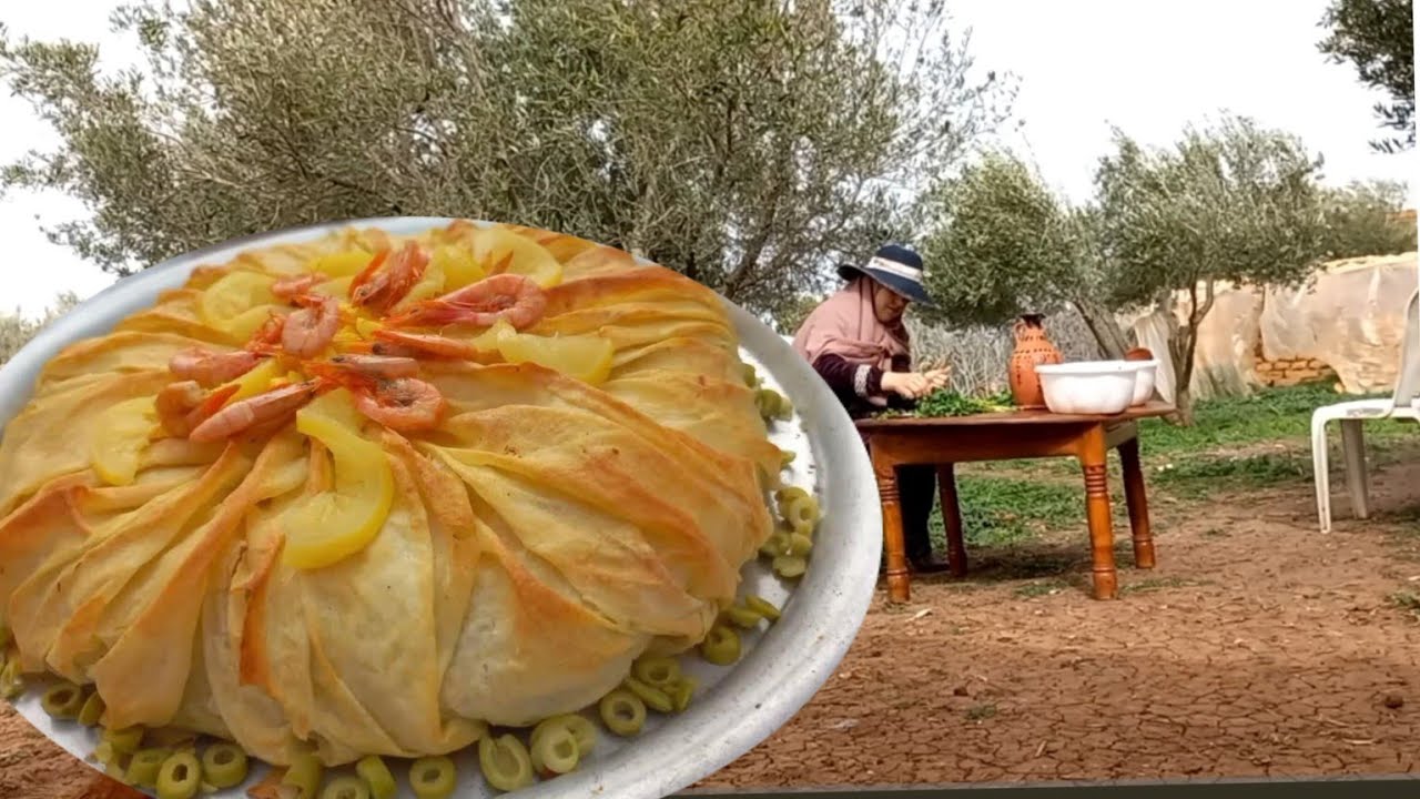 village life, Fish pastilla dish On a traditional oven , In the village ...