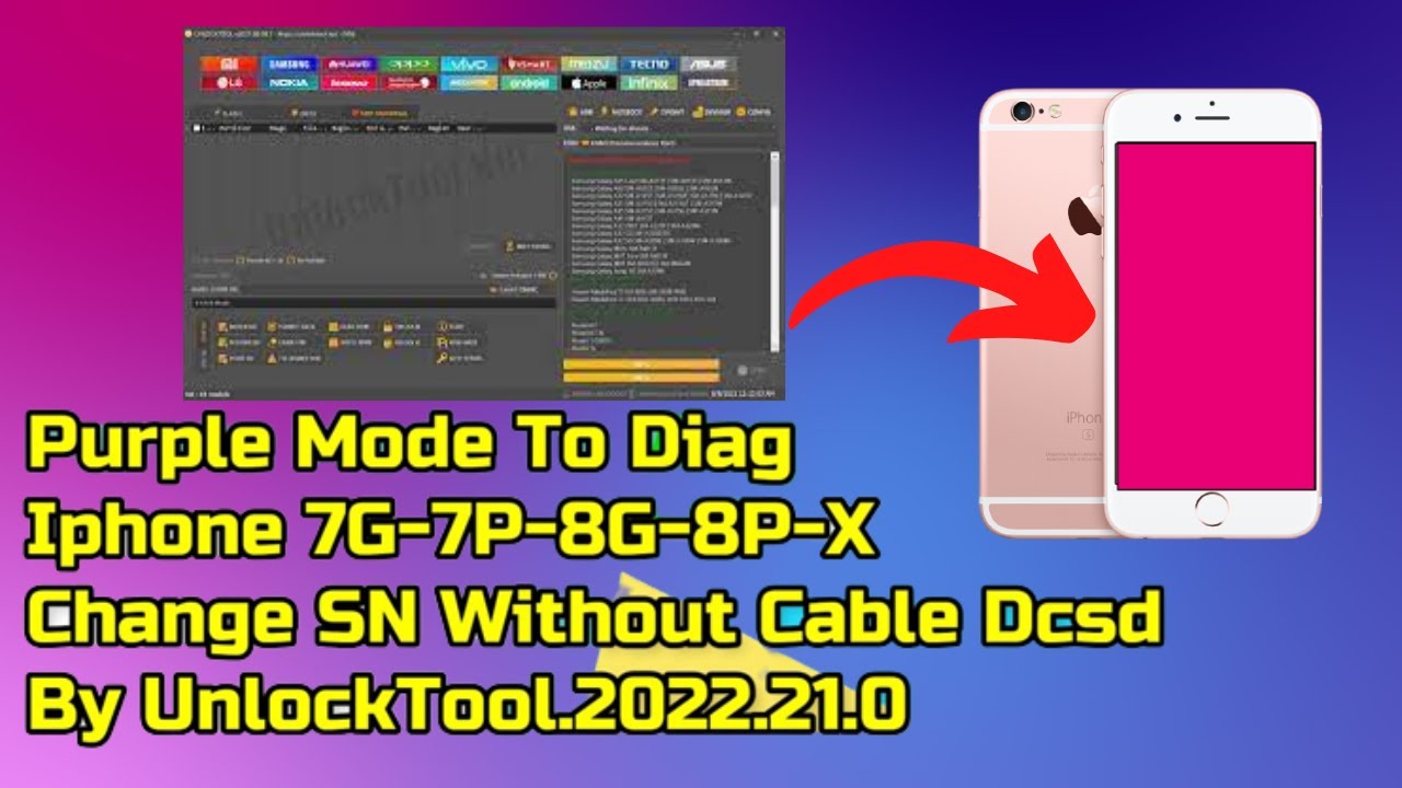 Purple Mode To Diag Iphone 7G| 7P| 8G | 8PX Without Cable Dcsd By ...
