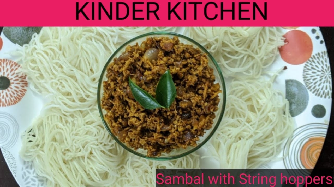 சம்பல் இடியாப்பம் | Pol Sambol with String Hoppers | How to make Sambal ...