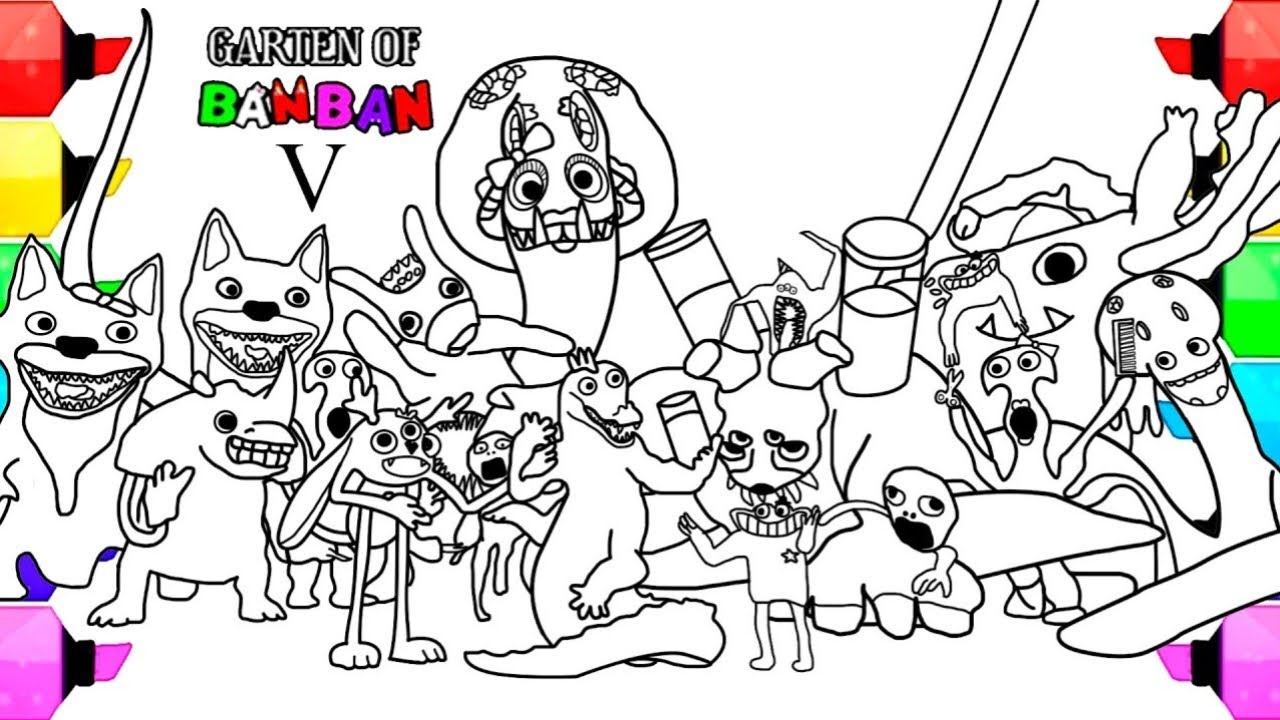 Garten of banban 5 New coloring pages / How to Color All monsters and ...