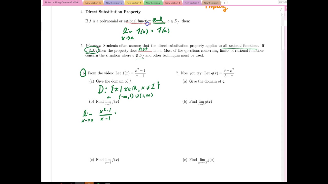 Sec. 2.3 The Direct Substitution Property - YouTube