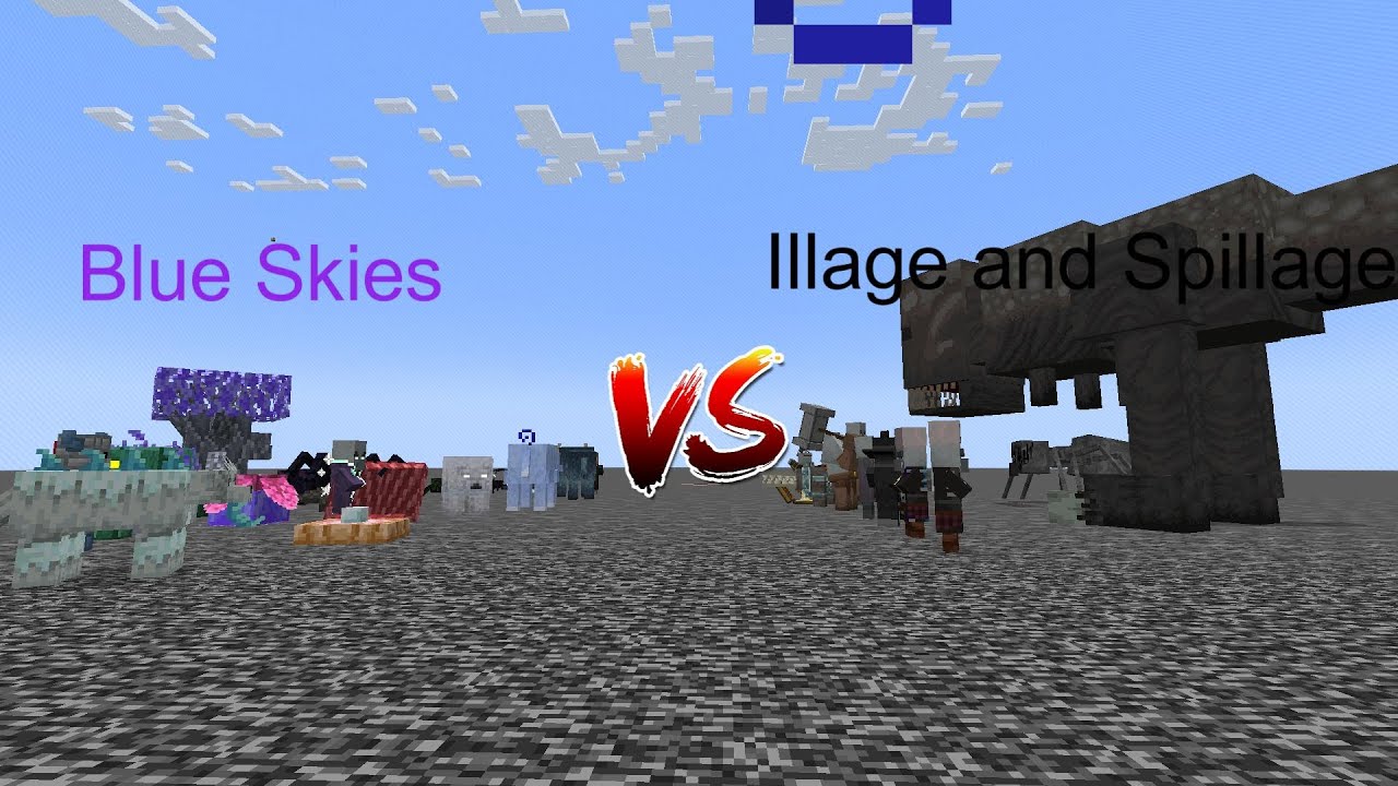 Blue Skies Team vs Illage and Spillage Team Minecraft Mob Battle - YouTube
