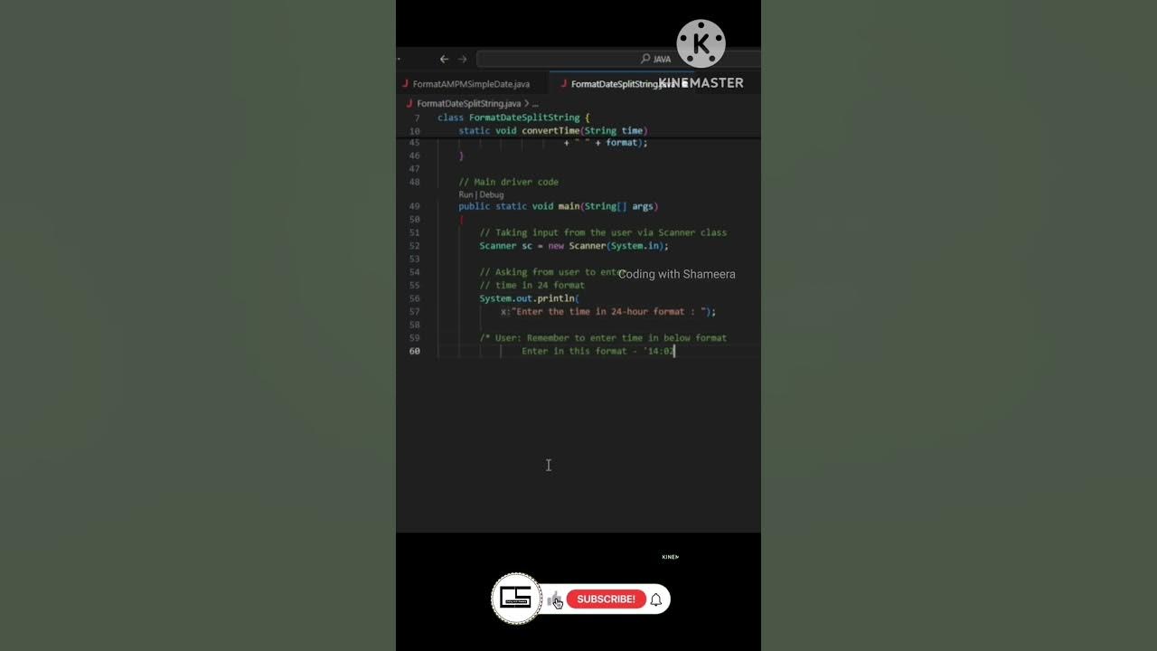 Format Time AM PM| Splitting the String Method |@CodingwithShameera1 #java - YouTube