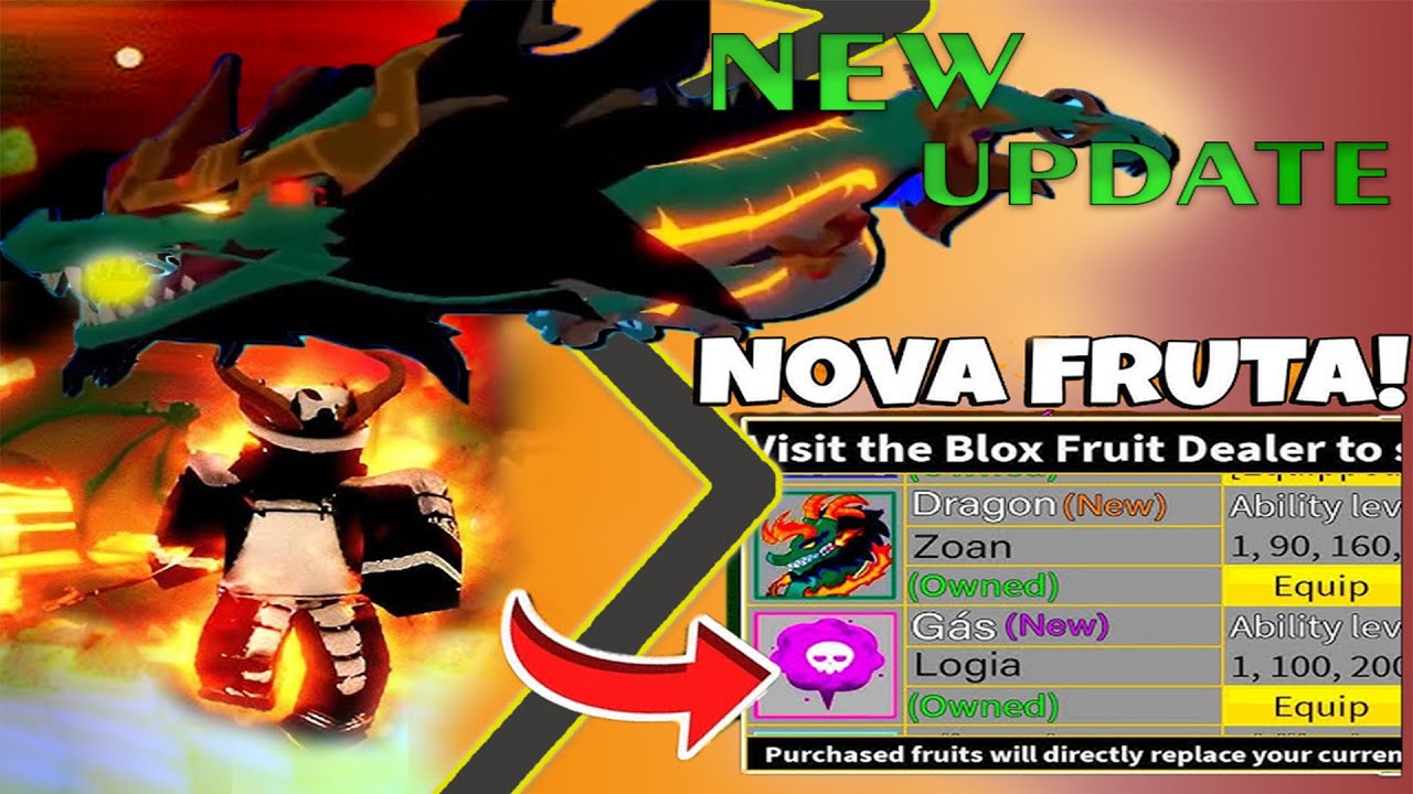 FINALMENTE ATUALIZAÇÃO DO BLOX FRUITS | DRAGON REWORK | A NOVA FRUTA DO ...