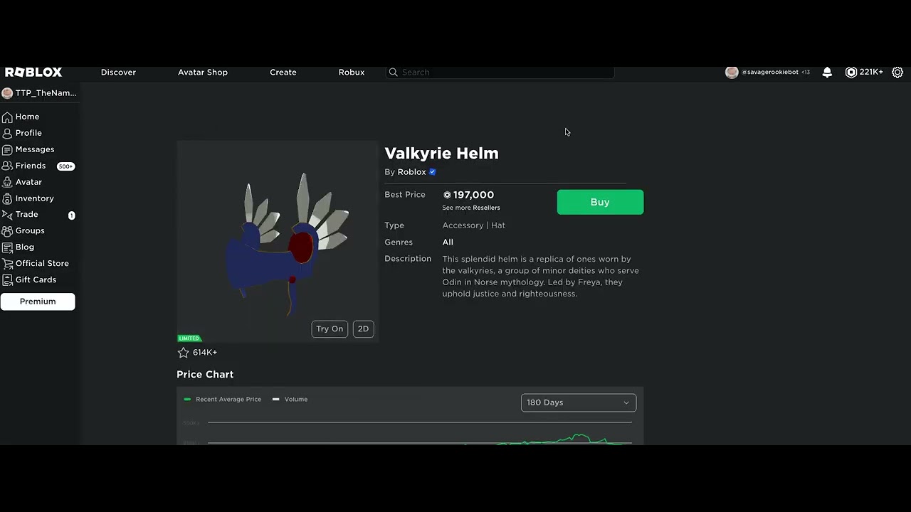 BUYING VALKYRIE HELM ROBLOX - YouTube