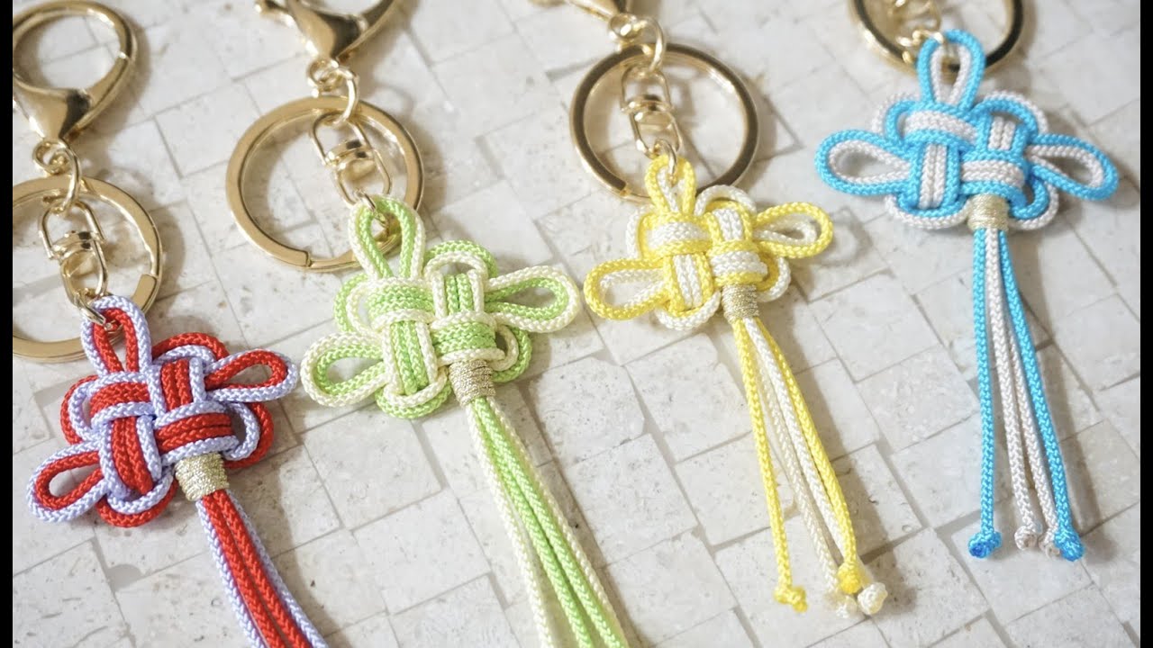 동심결 매듭 키링 만들기 Making a keychain using the traditional Korean knot ...