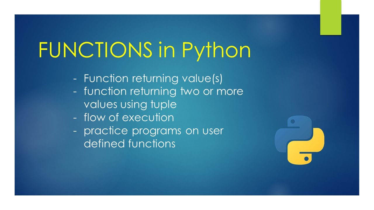 Functions In Python Part 3 Function Returning Values Unit 1 2663