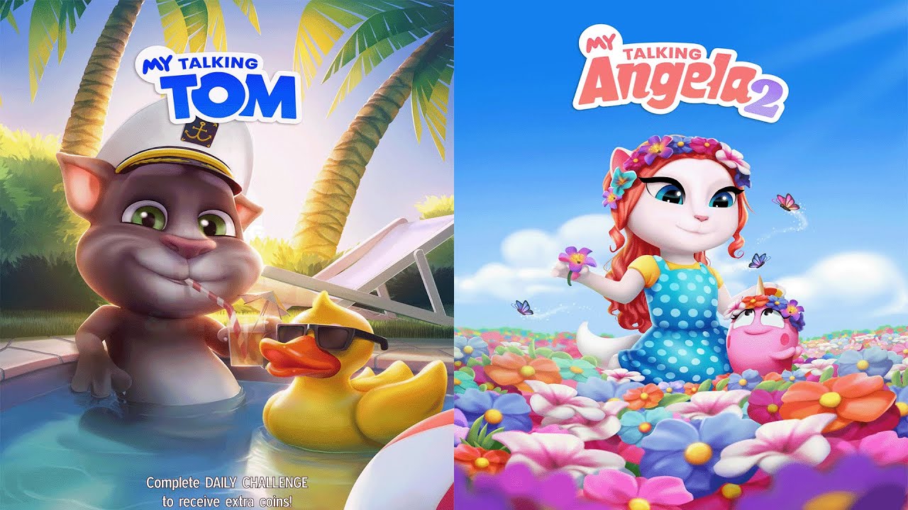 My Talking Angela2 vs My Talking Tom | Talking tom evolution games ...