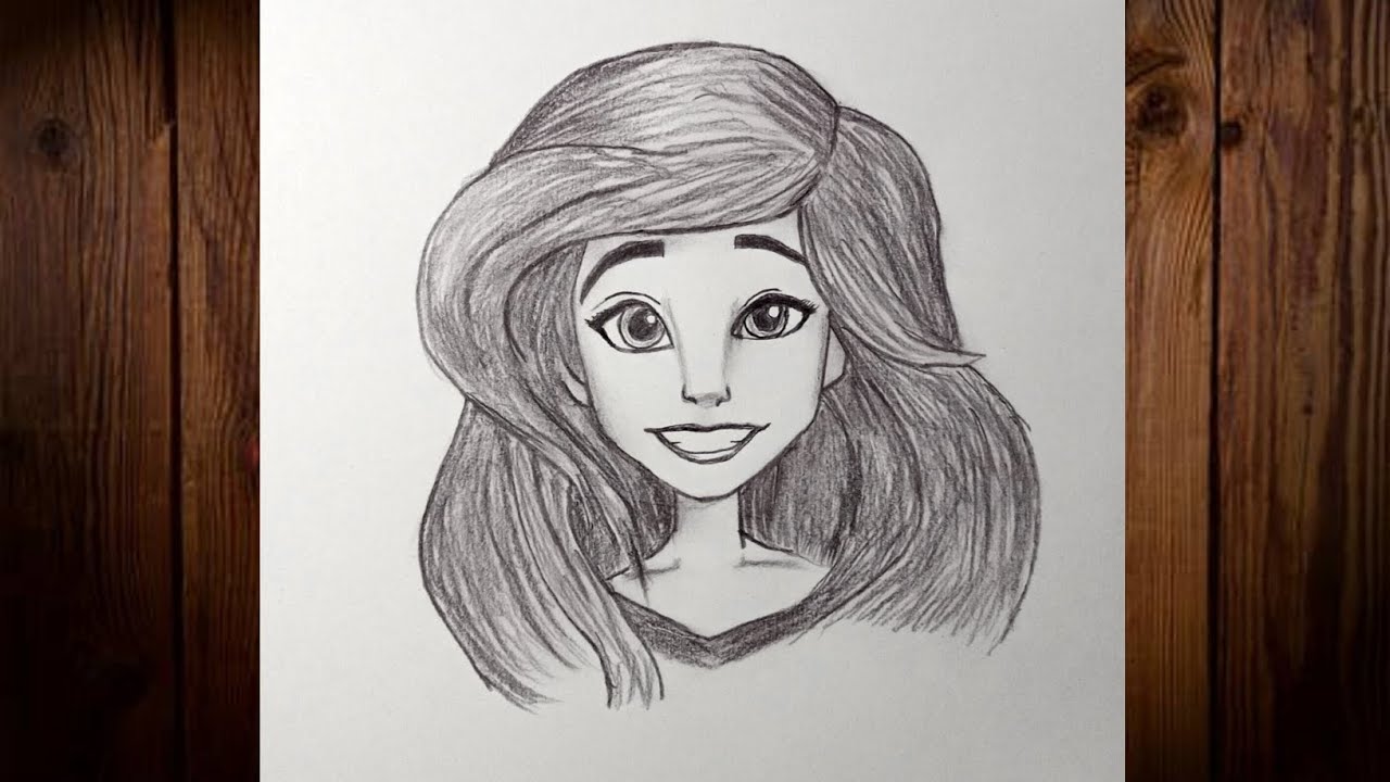 the little mermaid how to draw ariel drawing step by step for beginners ...