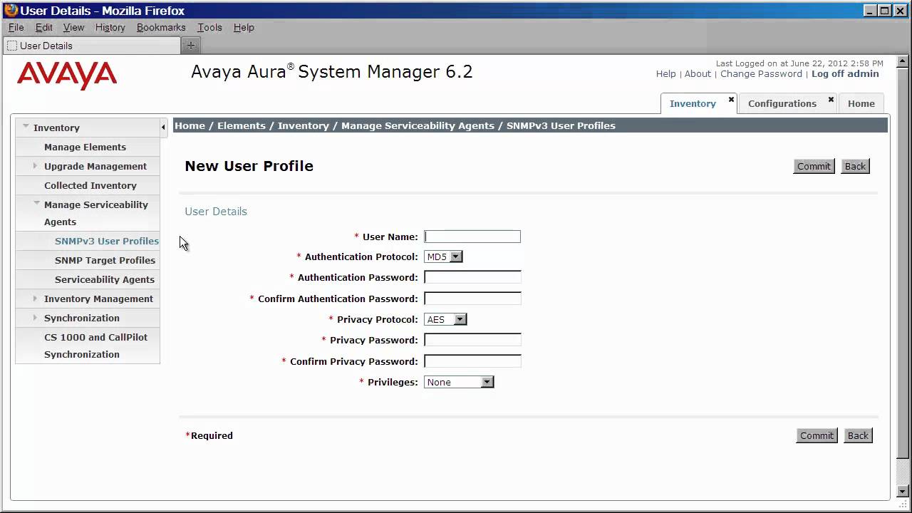 Configuring System Manager/Session Manager 6.2 to send SNMPv3 Traps to ...
