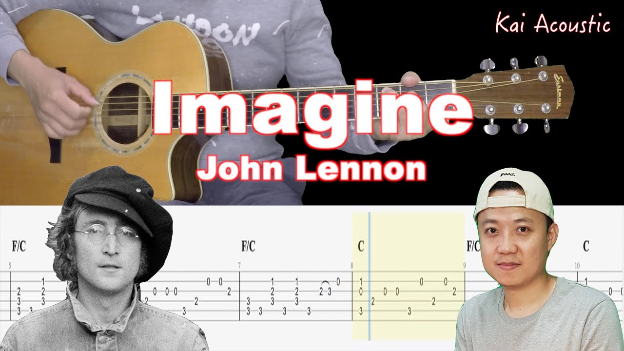 Imagine(John Lennon) | Fingerstyle Guitar Tutorial TAB - YouTube