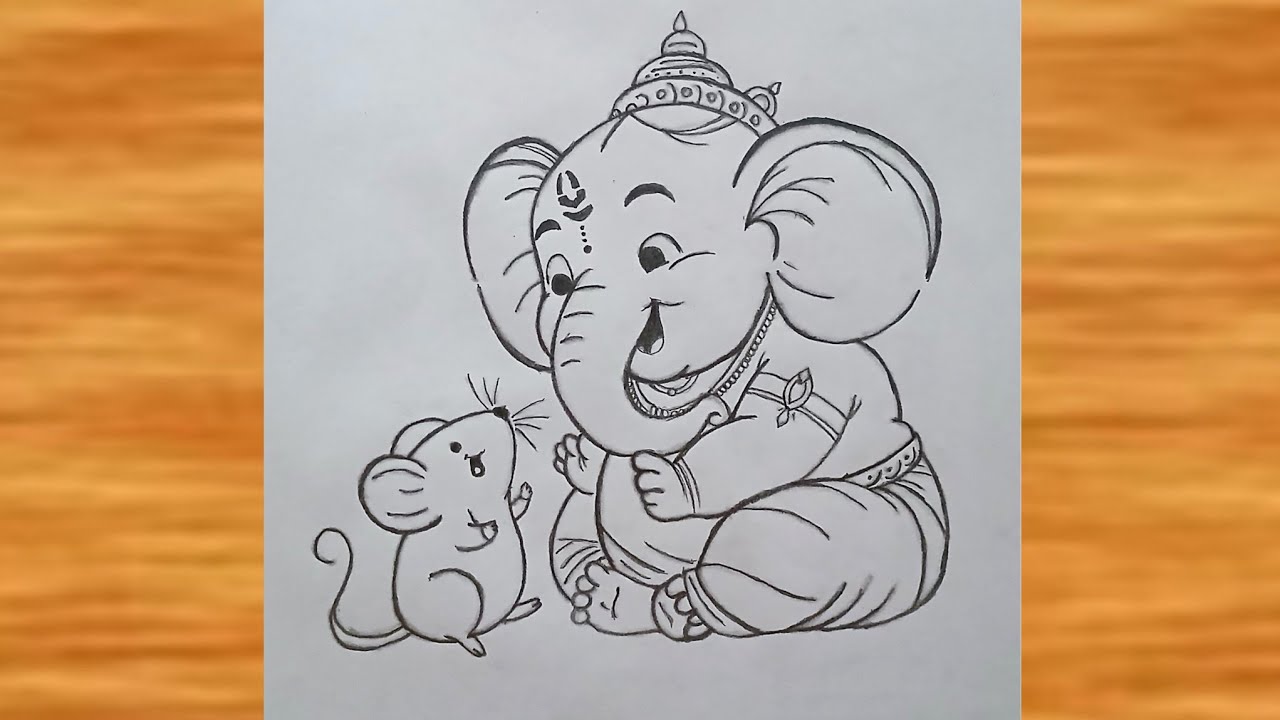 How to draw Ganapati Ganesha with Mushaka- Pencil sketch | Ganesha ...