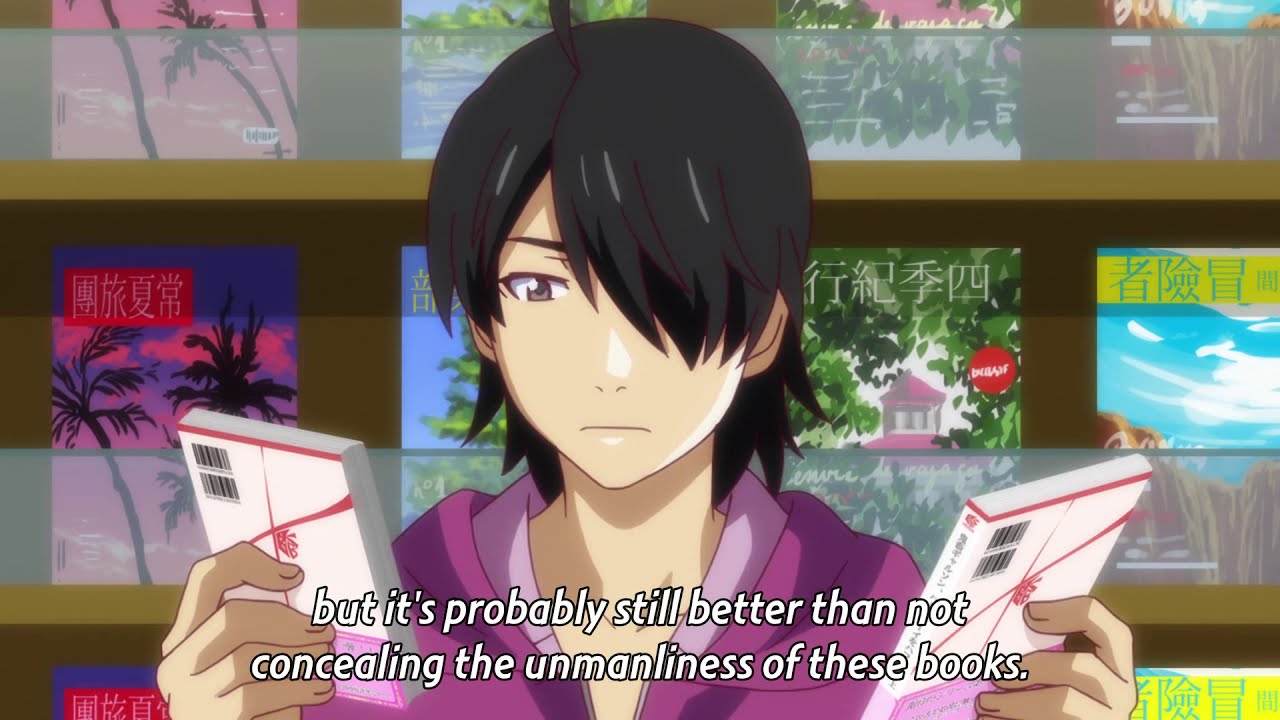 Owarimonogatari - Buying ""books"" - YouTube