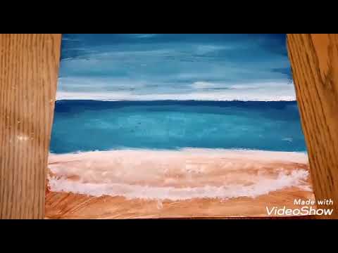 How to draw a beach step by step - YouTube