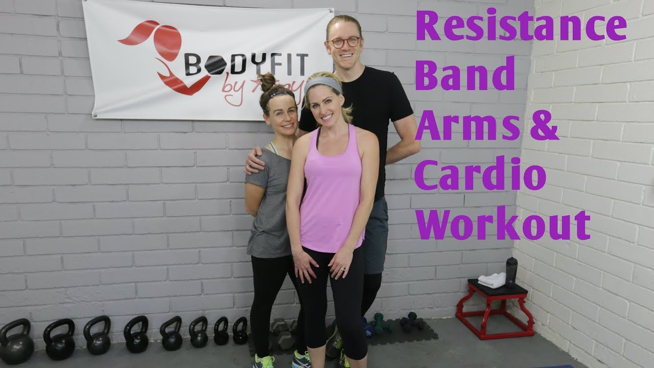 Wedding Workout Series: 12 Minute Resistance Band Arms & Cardio - YouTube