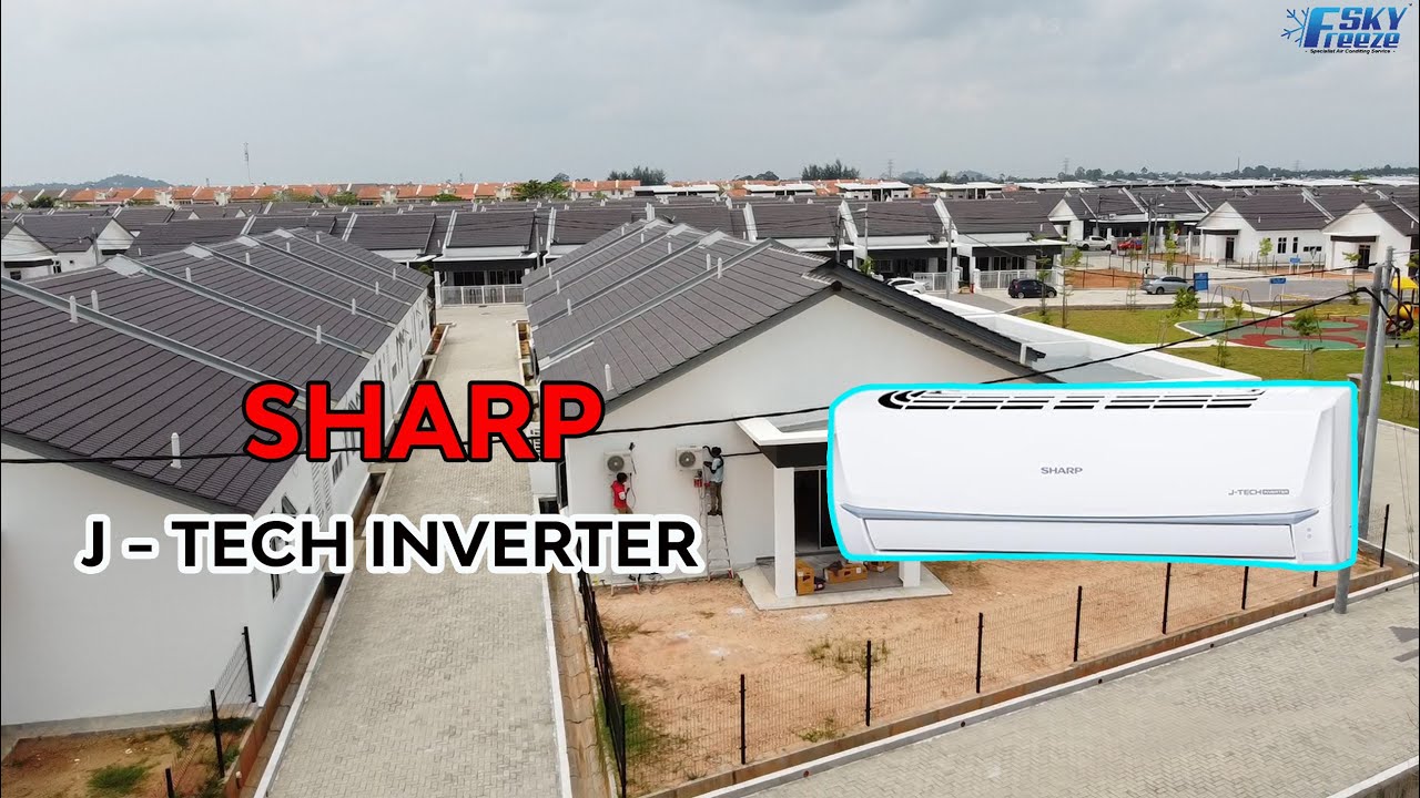 Pemasangan 5 UNIT SHARP J-Tech Inverter di KOTASAS - YouTube