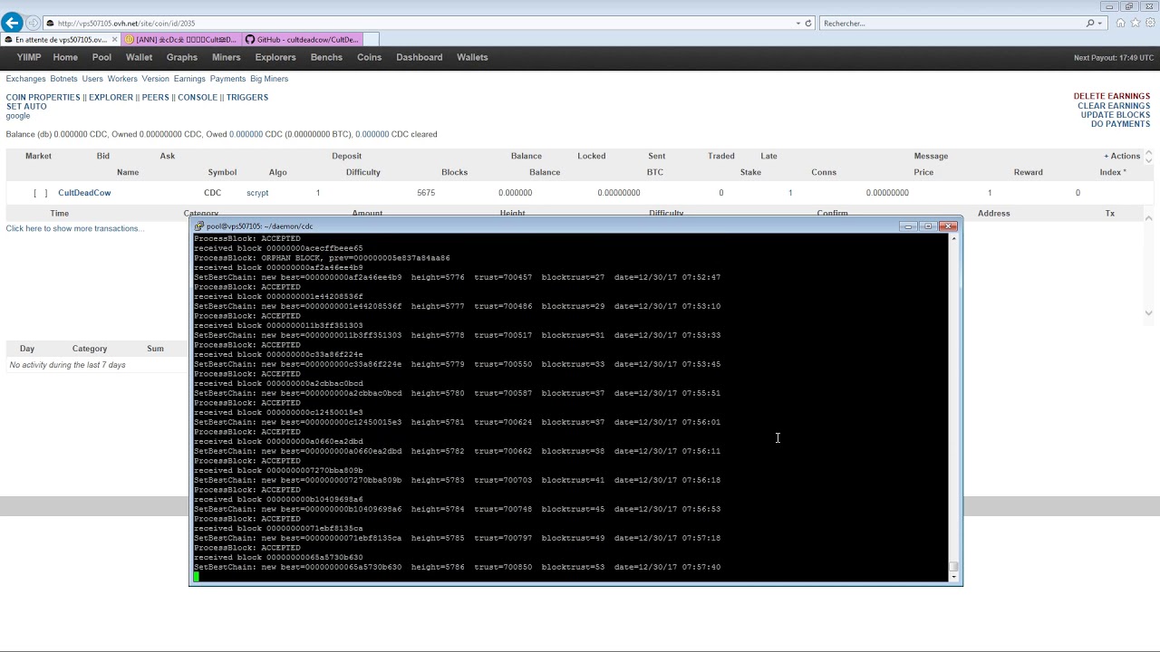 Tuto : Install Coin (CultDeadCow-CDC) on Yiimp (Compil + Stratum ...