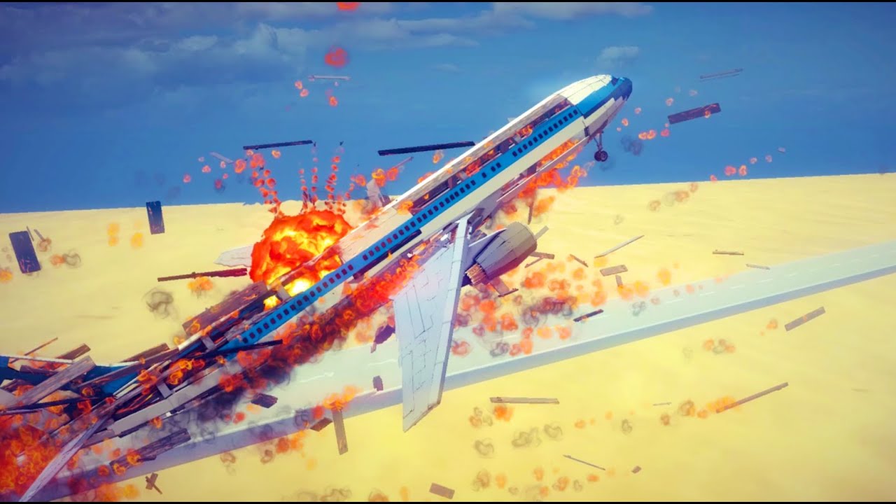 realisric PLANE crash #9 | BESIEGE GAMEPLAY ｜pull up,terrain - YouTube