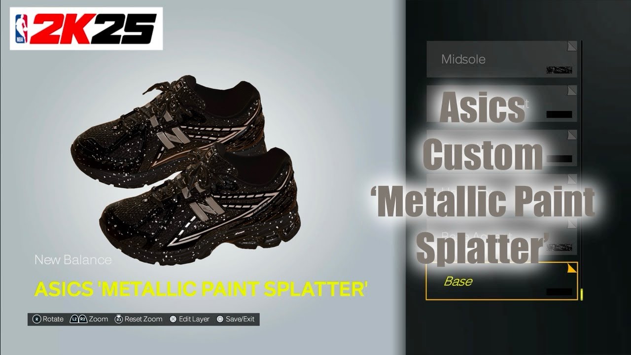 NBA 2K25 Shoe Creator - Custom ASICS Metallic Paint Splatter - YouTube