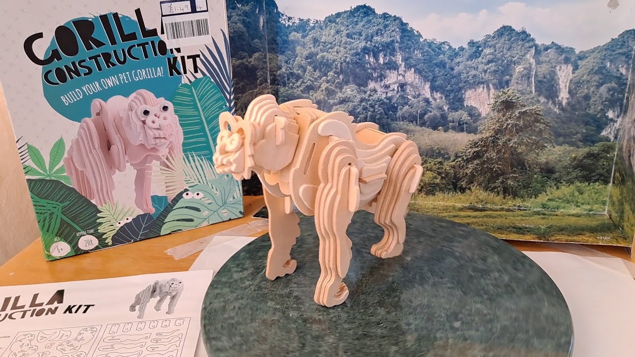 3D wooden Gorilla construction kit - YouTube