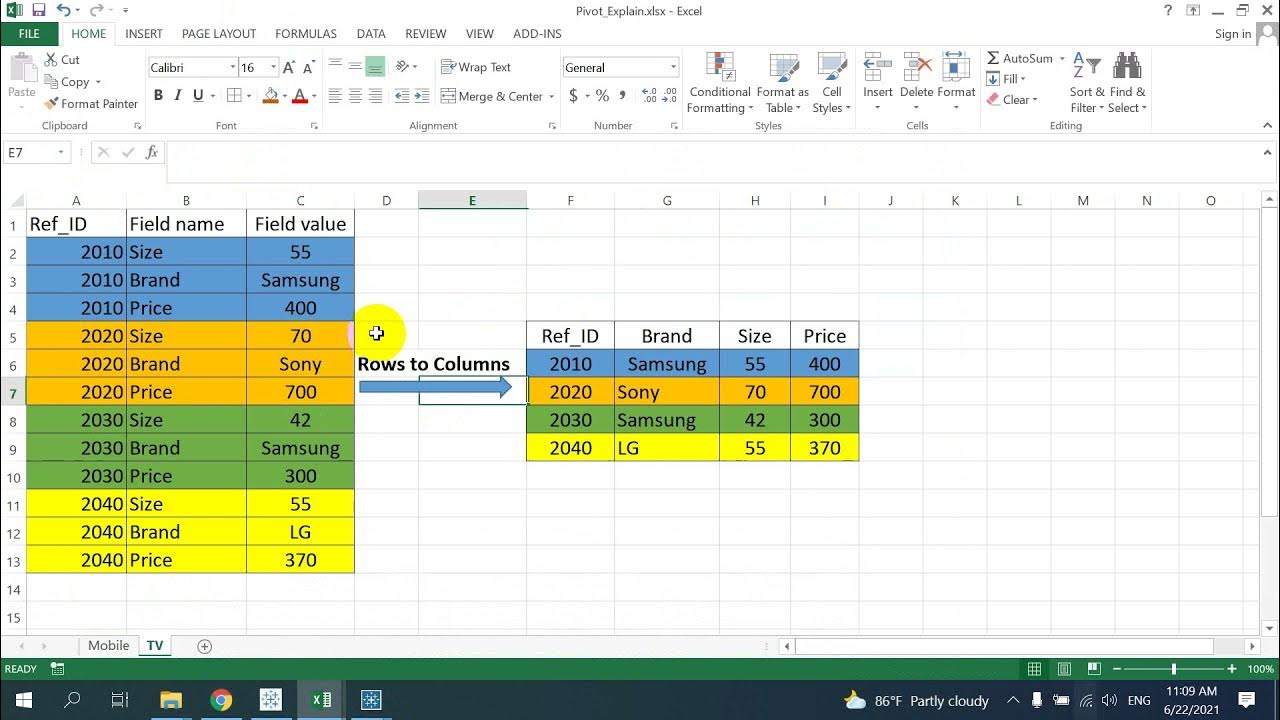 Pivot Data with Tableau (Columns to Rows and Rows to Columns) - YouTube