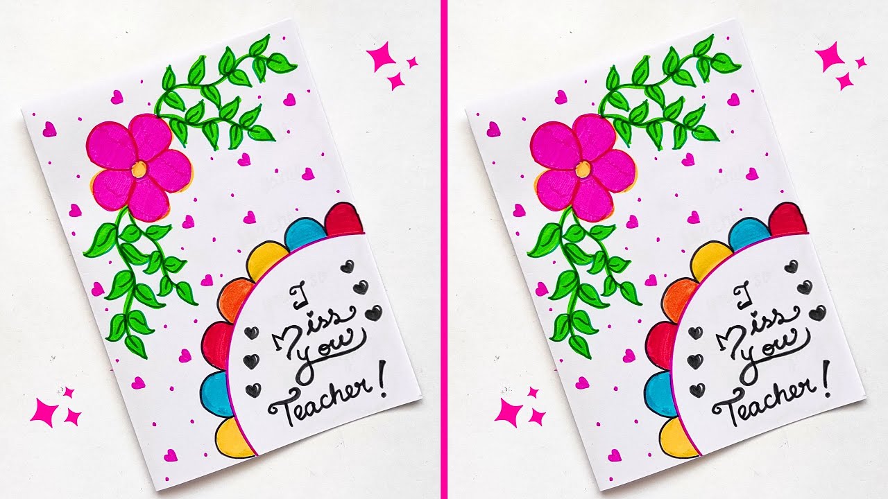 Easy & Simple Miss You Card | Miss You Greeting Card for Teachers ...