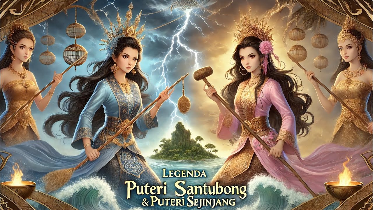 Legenda Puteri Santubong & Puteri Sejinjang | Kisah Dongeng Sarawak ...