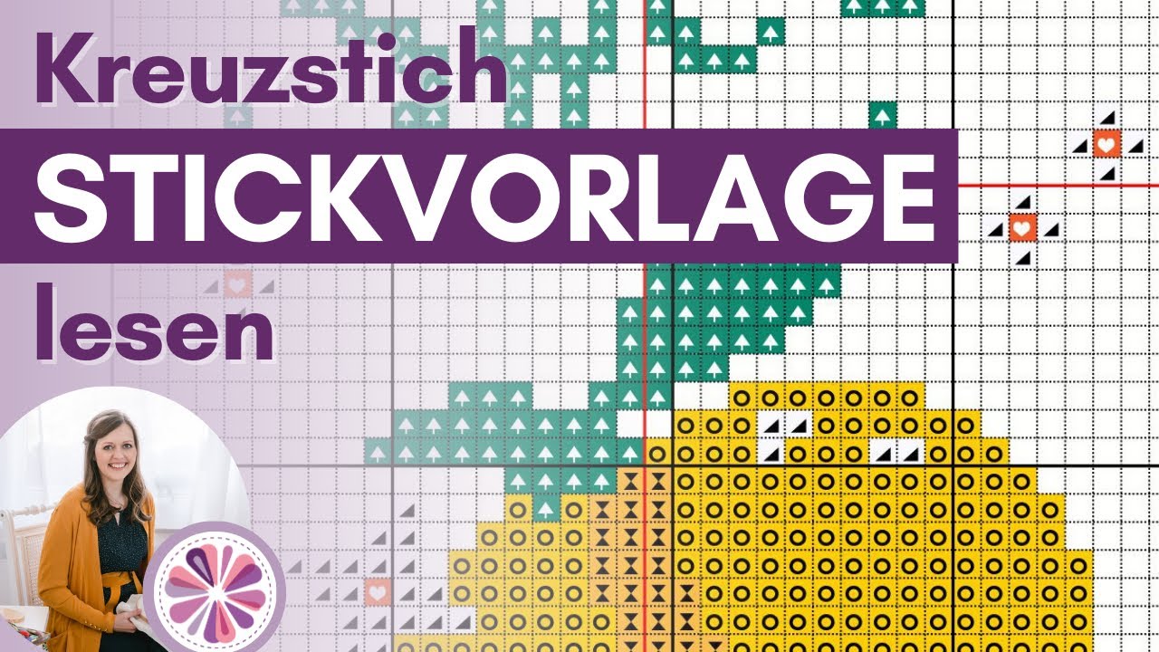 Kreuzstich: So liest du eine Stickvorlage l Stickmuster erklärt - YouTube