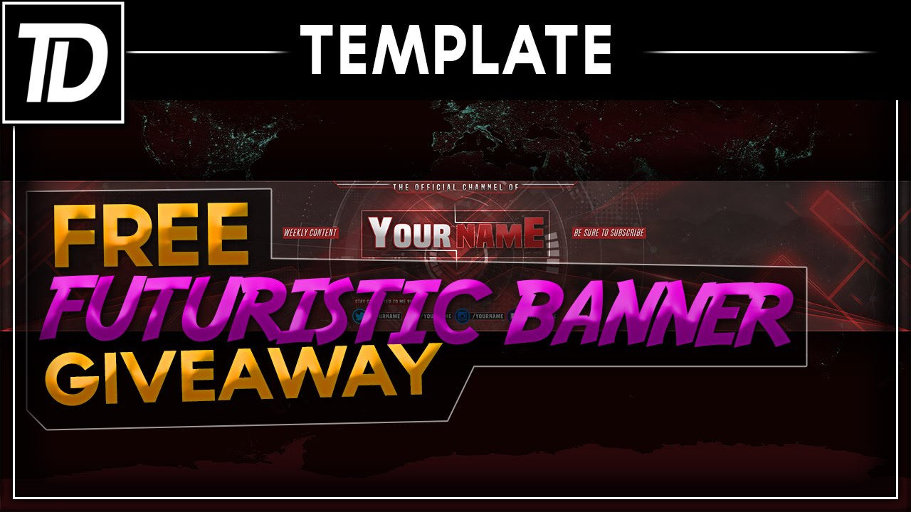 FREE Futuristic YouTube Banner Template - YouTube