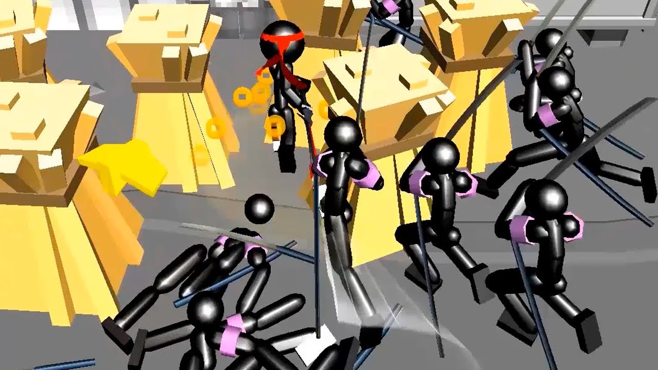 stickman ninja fighting vs stickman lightsaber - YouTube