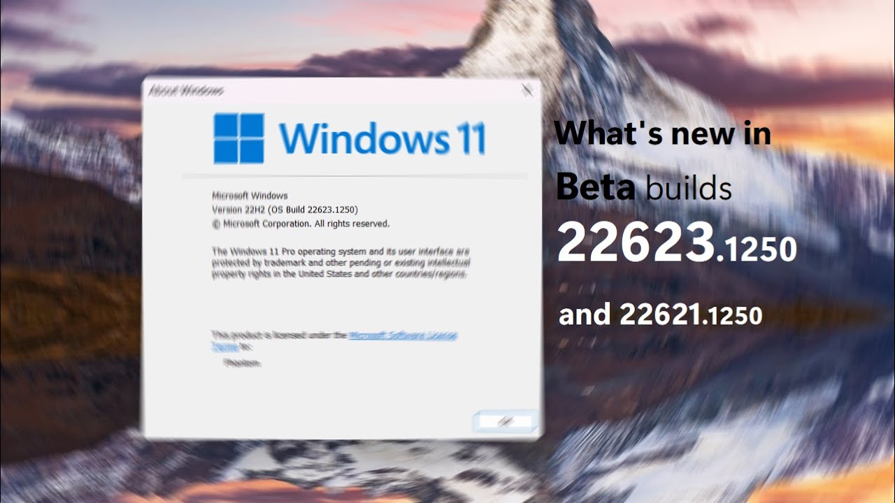 Windows 11 Beta builds 22623.1250 + 22621.1250 and what's new - Tiny ...