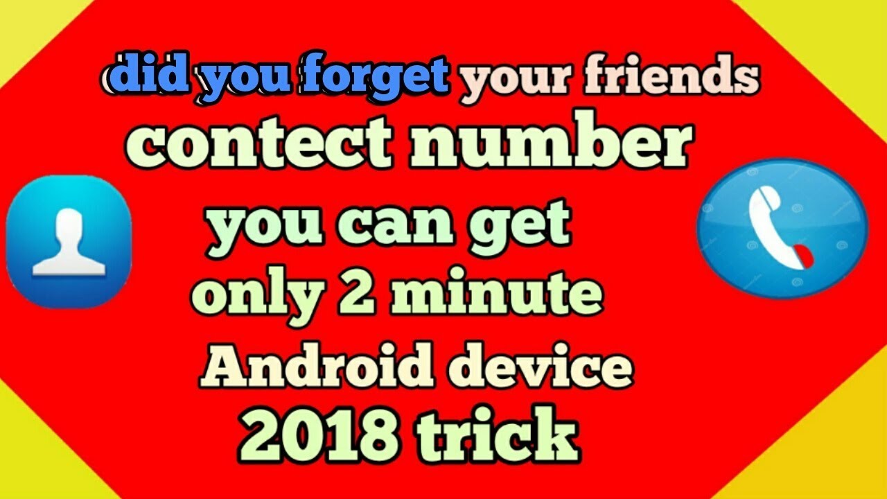 how to get lost contect phone number in android phone 2018 - YouTube