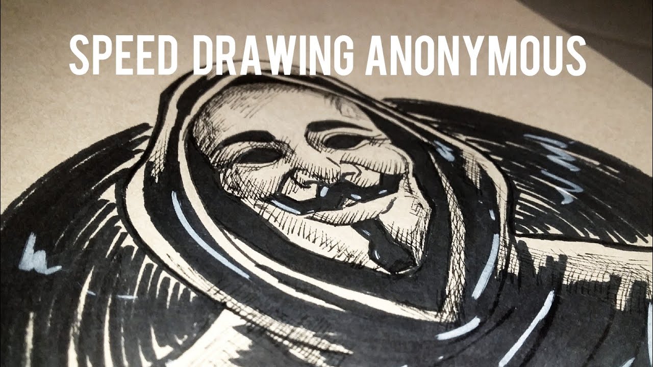 Speed drawing anonymous - YouTube