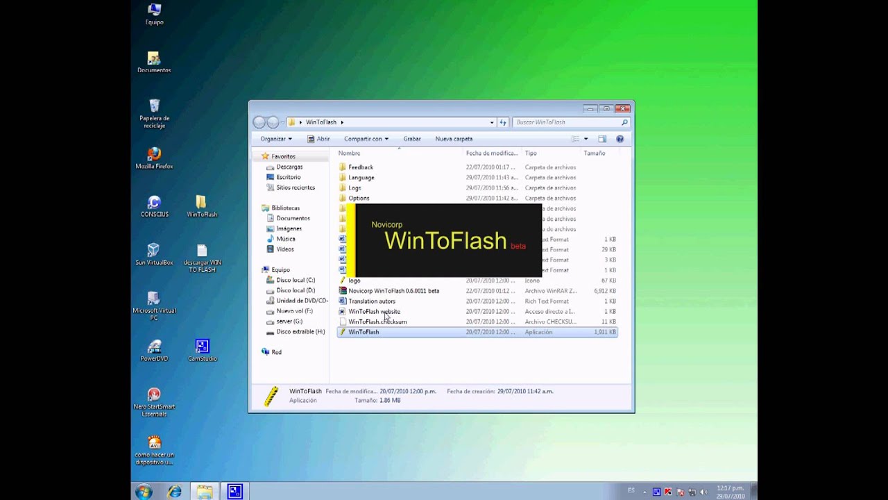 Como hacer un usb booteable con win to flash - YouTube