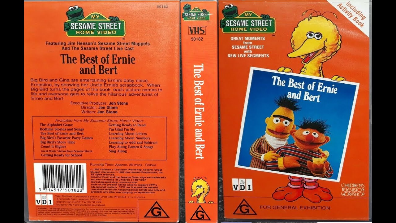 My Sesame Street Home Video The Best Of Ernie And Bert Australian VHS ...