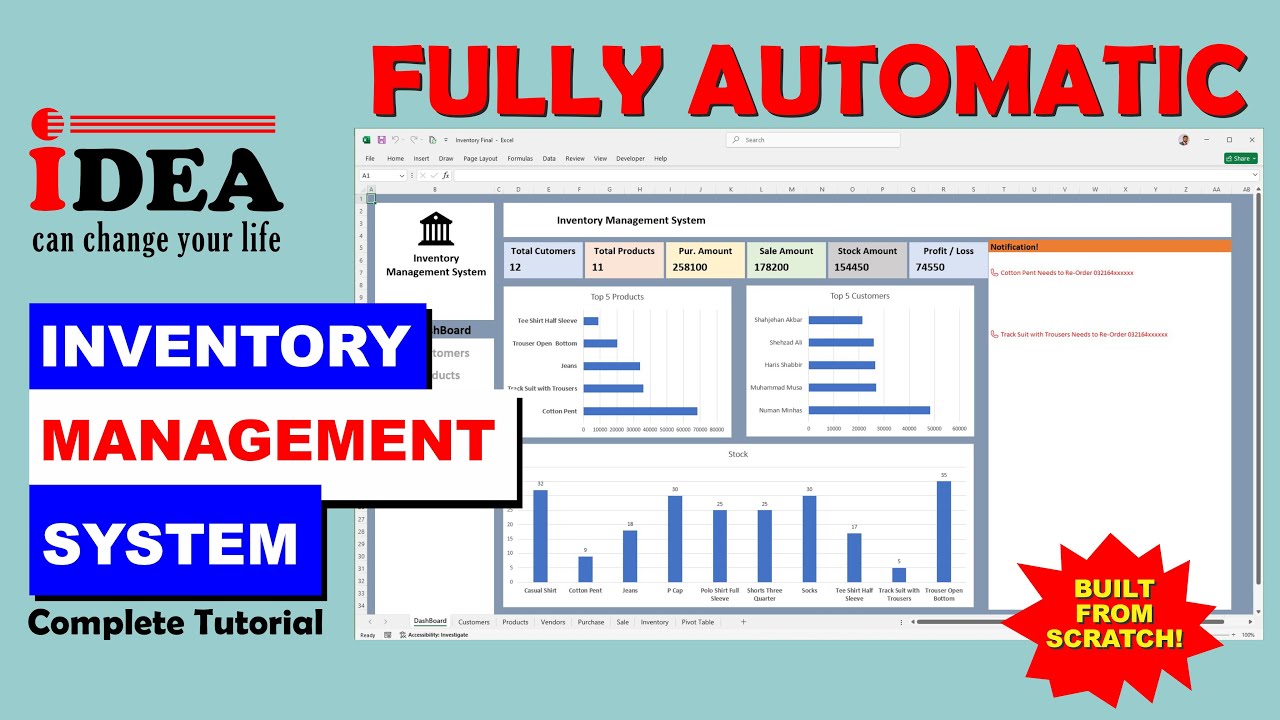 Inventory Management System | Automated Dashboard with Sales, Purchase ...