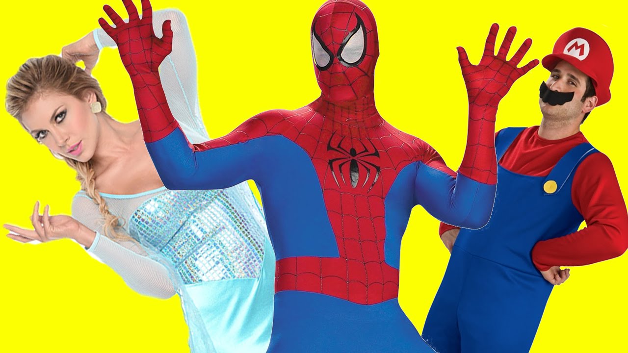 SPIDERMAN VS FROZEN ELSA VS EVIL MARIO - ELSA ALMOST GETS KIDNAPPED ...